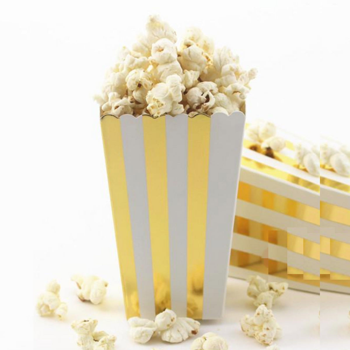 Metallic Striped Popcorn Boxes - Set of 12, Choose Color – TheCloudFactory